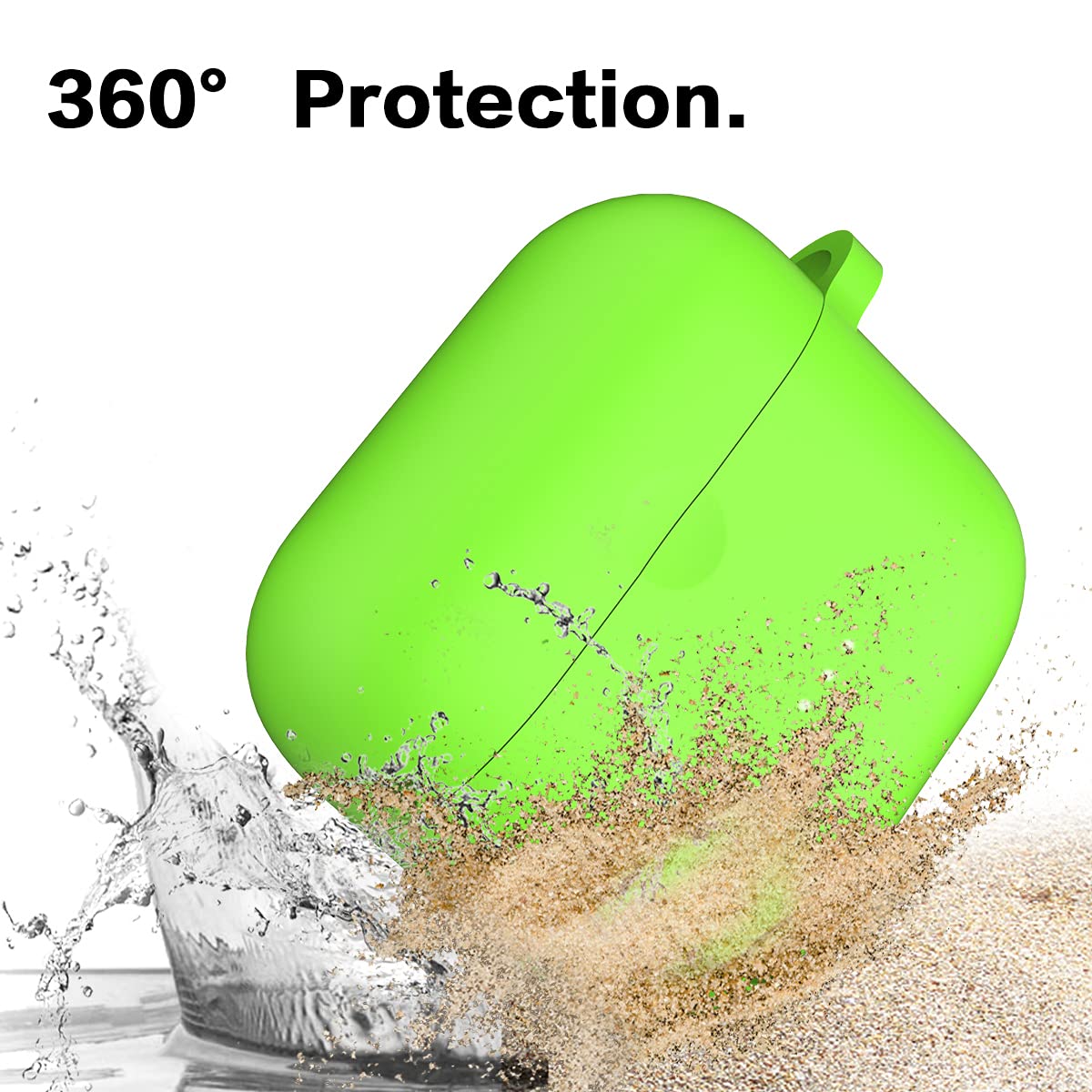 Alquar for Anker Soundcore Liberty Air 2 Case Cover, Silicone Anti-Dust/Scratchproof/Protective Skin Case for Soundcore Liberty Air 2 Wireless Earbuds with Keychain [Front LED Visible] (Green)