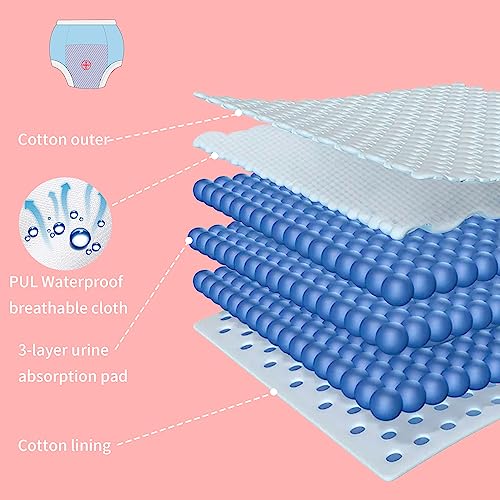BIG ELEPHANT Baby Girls' Padded Potty Training Pants Underwear 6 Pack, 4T