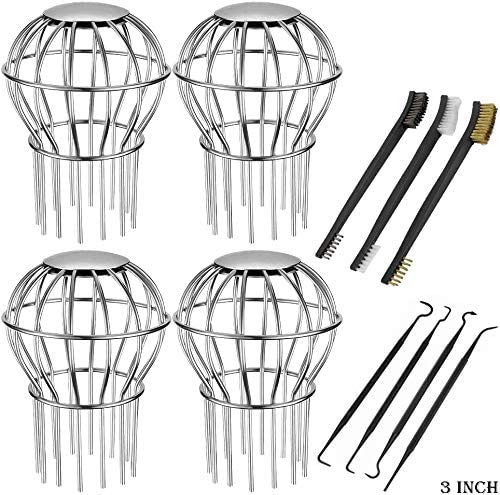 11Pcs Gutter Guard Downspout Leaf Filter Set, Aulufft 3 Inch 304 Stainless Steel Seeds Debris Down Pipe Gutter Balloon Guard Filter Strainer Gutter Protector Cleaner