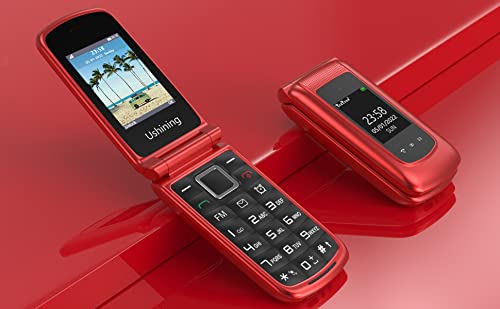 4G LTE Seniors Cell Phone Dual Standby Unlocked Senior Flip Phone SOS Big Button Senior Basic Phone for Elderly 2.4 Inch Screen Unlocked Feature Cell Phone with Charging Dock (Red)