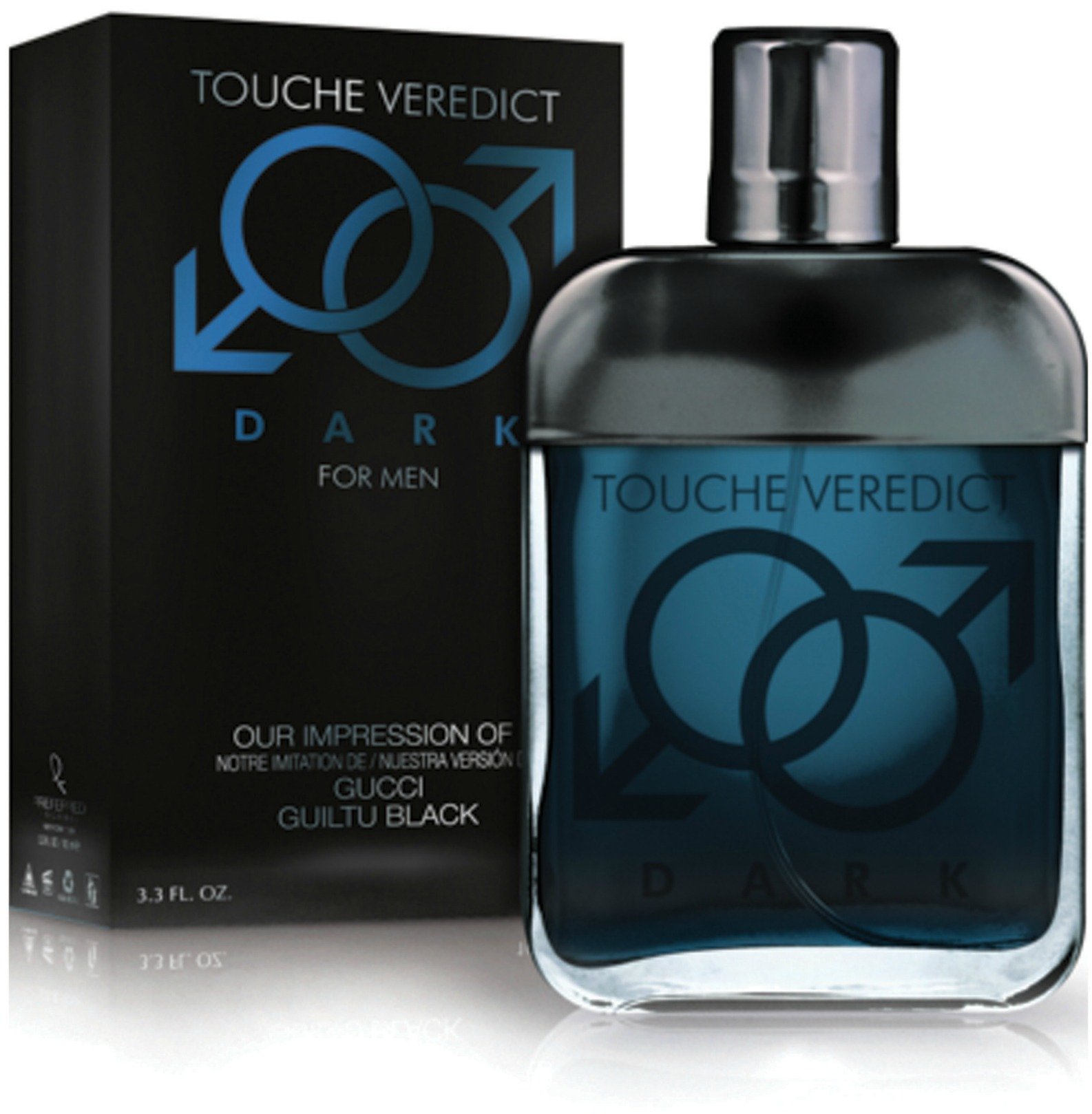 2 Full size "TOUCHE VERDICT DARK" MENS COLOGNES (impression of Guilty Black)