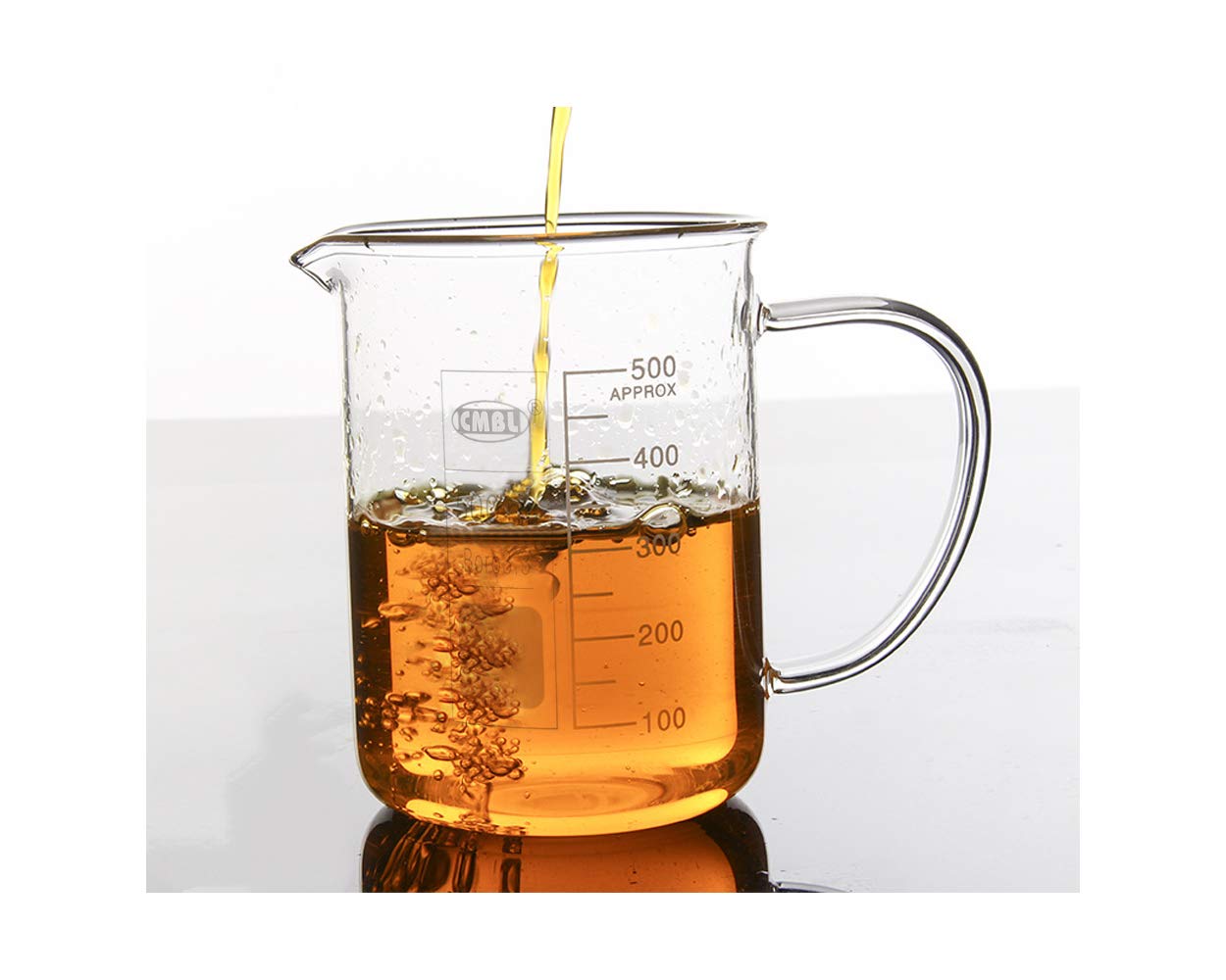 DS. DISTINCTIVE STYLE Chemistry Glass Beaker with Handle 500 Milliliters Lab Beaker Borosilicate Glass Measuring Cup for Laboratory