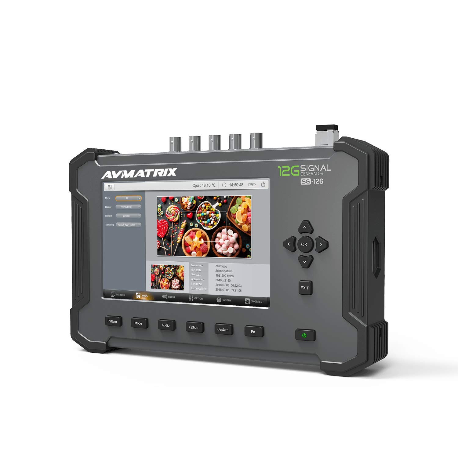 AVMATRIX SG-12G Metal Frame 7" IPS Screen 12G-SDI Audio Monitor and Signal Generator with 12G-SDI and SFP Out Built in 500mAh Battery by VIVITEQ (AVMATRIX USA Official Seller)