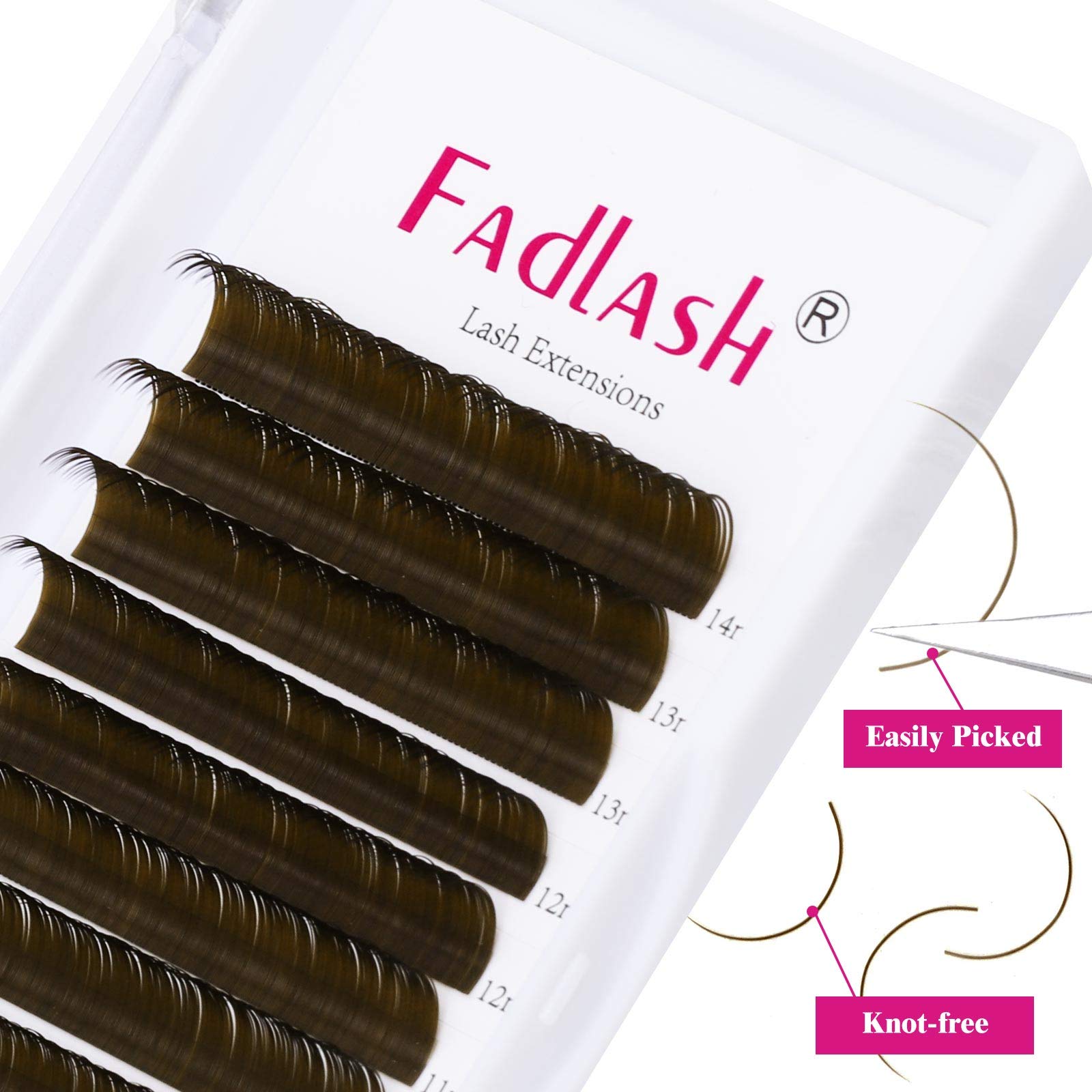 Eyelash Extensions D Curl Individual Lashes 0.15 Mixed Tray 8-14mm Brown Lash Extensions Supplies Classic Eyelashes Professional Salon Use (0.15-D, 8-14mm Mix)