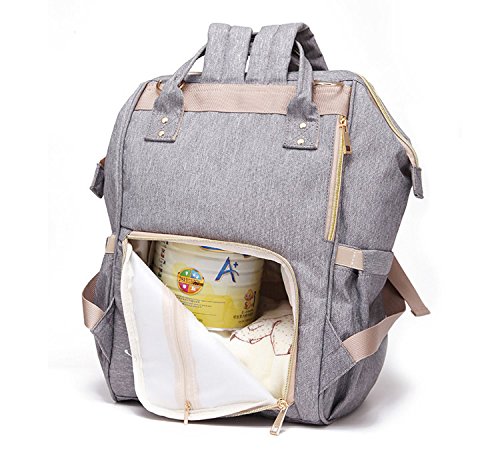 Alexia Land Diaper Bag Backpack Large Capacity for Baby Care Wide Open Design and Waterproof Fabric (Black)