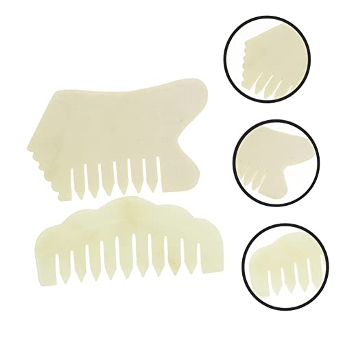 BIUDECO Scalp Massager Hair Comb 2pcs Jade Comb Cosmetic Comb Hair Combs Face Massager