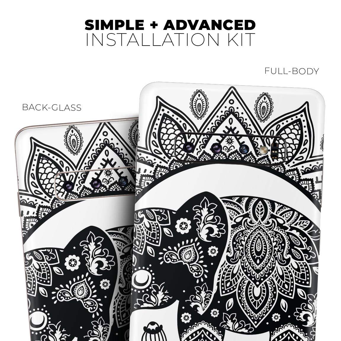 DesignSkinz Indian Mandala Elephant Protective Vinyl Decal Wrap Skin Cover Compatible with The Samsung Galaxy S20 (Screen Trim & Back Glass Skin)