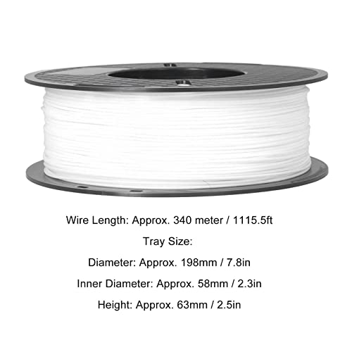 3D Printer Roll Filament, Smokeless Plastic Shell 1kg Spool 1.75mm PLA Print Filament High Accuracy for Industrial Devices(Transparent)