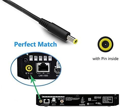 VHBW 12V AC Adapter Replacement for Sony Blu Ray DVD Player BDP-BX370 BDP-S3700 BDP-S6700 BDP-S3500 BDP-S1700 BDP-S1500 BDP-S6500 BDP-BX320 AC-M1208UC Power Supply Cord
