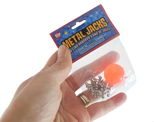 12 Mini Metal Jacks Game Sets - Tiny Classic Game - Party Favors - Gift Bags - Goody Bags/Prizes/Rewards Box - Bulk 1 Dozen
