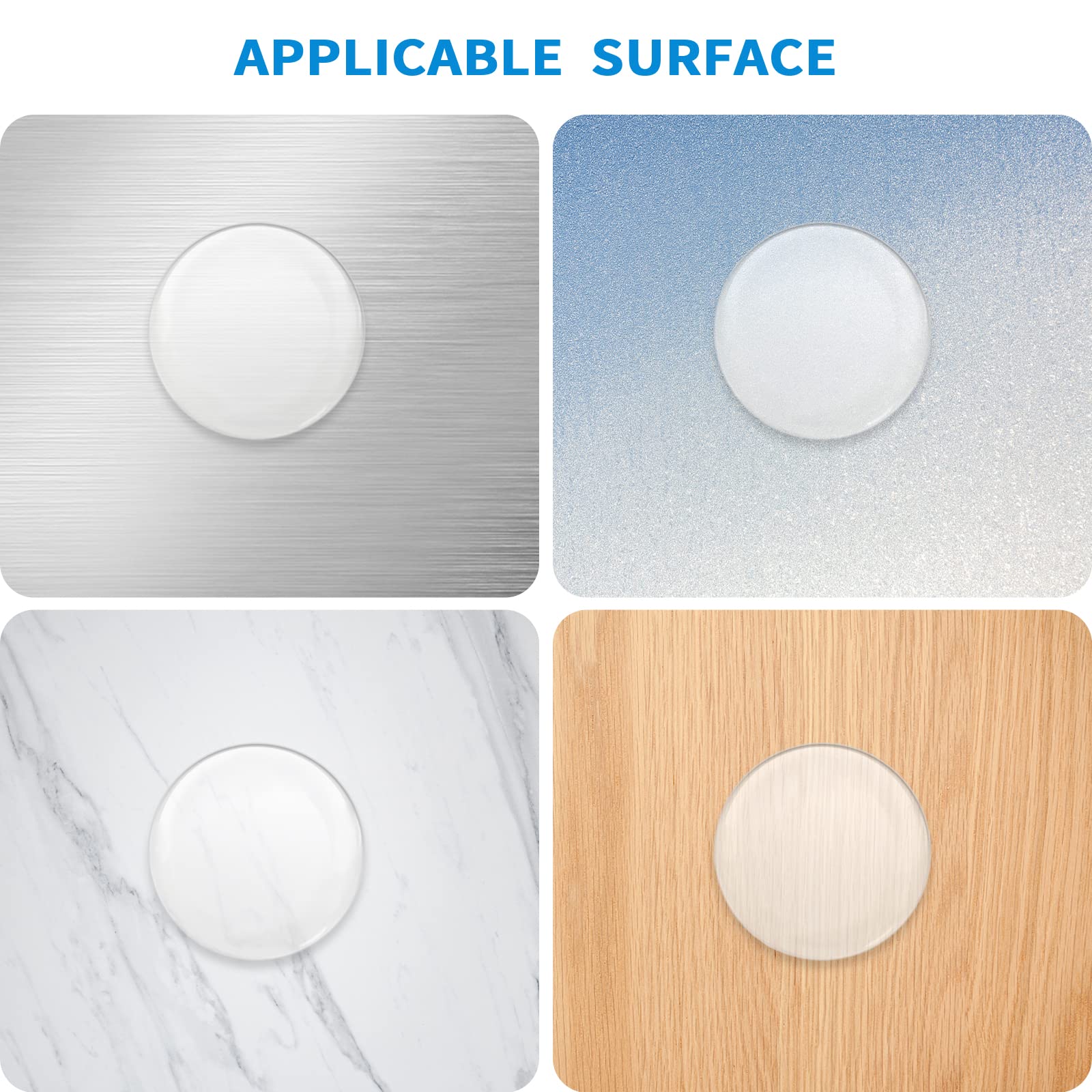 Door Stoppers Wall Protector, 16 Packs Transparent Reusable Soft Rubber Wall Protector , Shock Absorbent Headboard Stoppers ( 1.57inch )