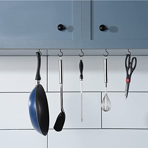 30 Pcs 3 inch Ceiling Hooks, Nickel Plated Metal Screw-in Cup Hooks, Black