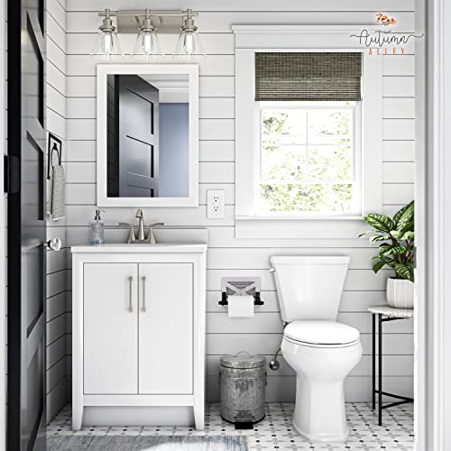 Autumn Alley Farmhouse Bathroom Trash Can - Galvanized Trash Can with Lid and Pedal for Rustic Bathroom, Farmhouse Kitchen Trash Can, Country Home Décor, 5L, 1.3 Gallon, Galvanized Grey