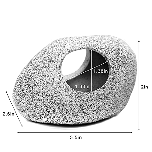 Aquazoo Aquarium Decoration Rock Caves, Hideaway for Shrimp Cichlid Hiding Breeding Spawning, Professional Hideout Decor for Territorial Fish (2 Pieces Set)