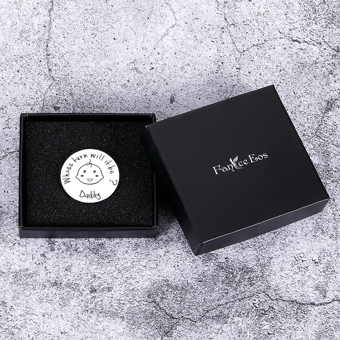 FANICE EOS New Baby Gifts for Parent Mom Dad Decision Coin for Women Men Pregnancy for First Time Mummy Daddy to Be Christmas Birthday Present Double-Sided (Silver)