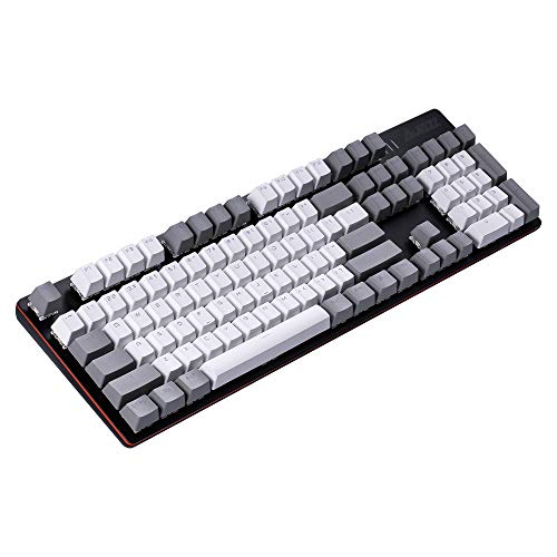 AK50 Wired Classic 104 Mechanical Gaming Keyboard – Black Switches - PBT Keycaps – Grey-White Matching – White Backlit - Durable Aluminum Frame – for Windows Computer Office Gaming PC - Black