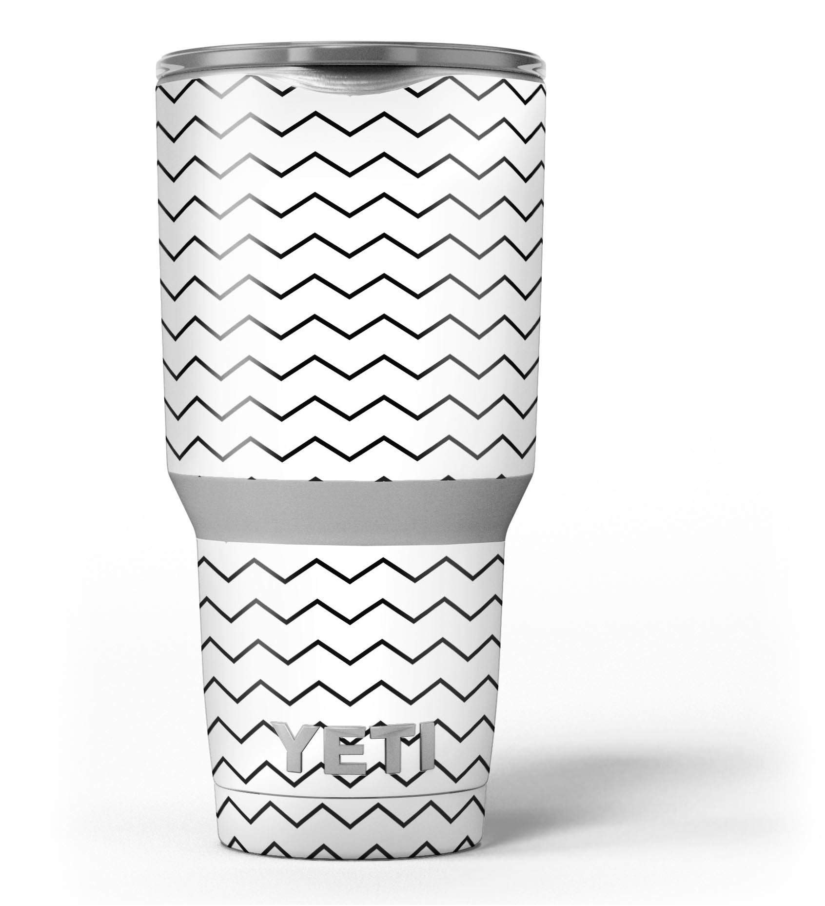 Design Skinz Slate Black Horizontal Chevron Pattern - Skin Decal Vinyl Wrap Kit Compatible with The Yeti Rambler Cooler Tumbler Cups