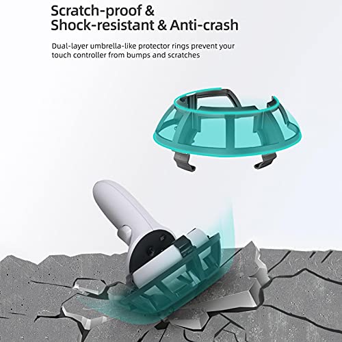 2pcs VR Grip Accessories Anti-Shock Touch Controller Frame Protective Guard Anti Break Shell Protective Cover Cage for Oculus Quest 2