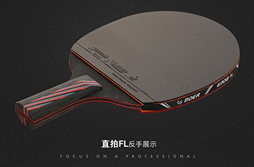 1pcs Black Carbon King 9.8 Training or Game Table Tennis Racket Ping Pong Paddle+1pcs Racquet Bag+3pcs Table Tennis+2Protective Film (TC2-SHORT)