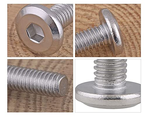binifiMux 1/4-20 x 2 Inch Flat Head Allen Bolt Joint Connecting Bolts Socket Cap Screws for Furniture, 304 Stainless Steel, Plain Finish