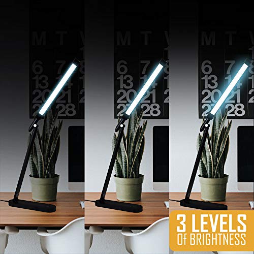 AULTRA LED Desk LAMP Light - Touch Control Desk Lamp with Multiple Brightness Level - Lights for Bedroom, The Office Desk, Reading Lamps, Bedside Table and Standing Desk (Black)