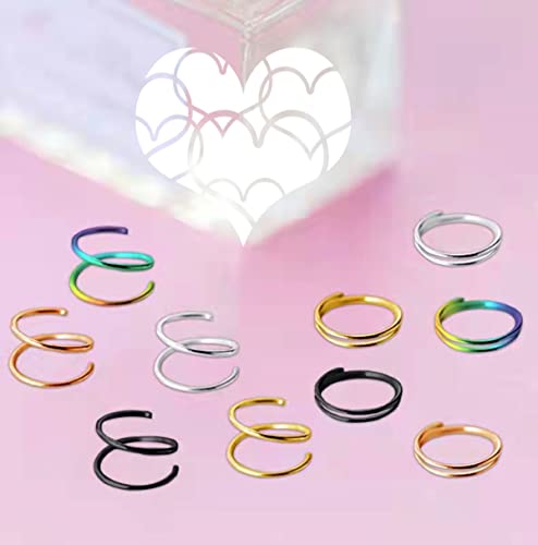 16G 8mm Surgical Steel Nose Septum Horseshoe Hoop Eyebrow Lip Navel Belly Nipple Piercing Ring 8mm Helix Tragus Daith Rook Earrings Replacement Spikes 12 Pcs