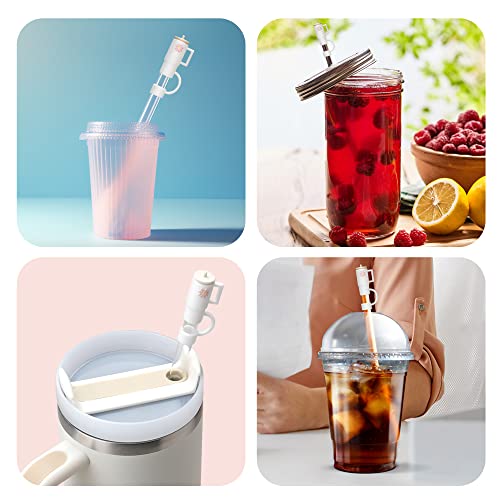 4 PCS Straw Covers Cap for Stanley Cup, Silicone Straw Tip Covers for Stanley 30 & 40 Oz Tumbler with Handle, Straw Toppers for Stanley Tumbler Cup