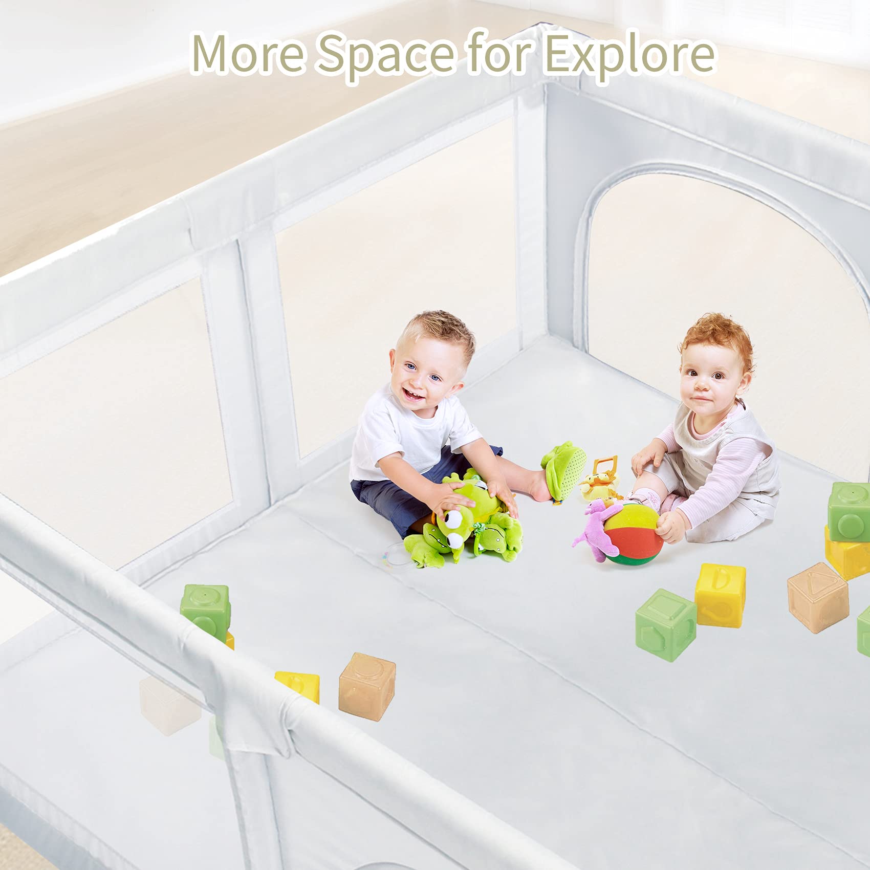 Extra Large Baby Playpen with Mat Included 70x60, Play Pens and Play Yard for Babies and Toddlers
