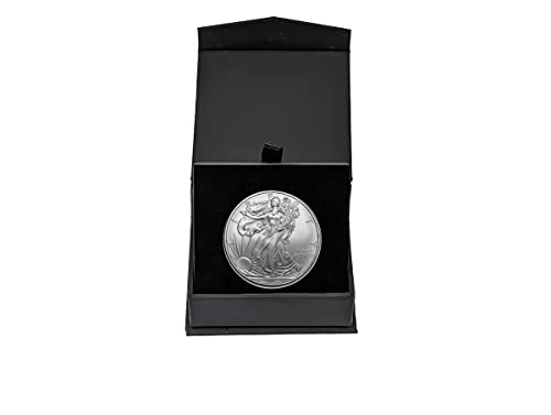 2009 - U.S. Silver Eagle in Plastic Air Tite in Magnet Close Black Gift Box - Gem Brilliant Uncirculated Dollar Uncirculated US Mint