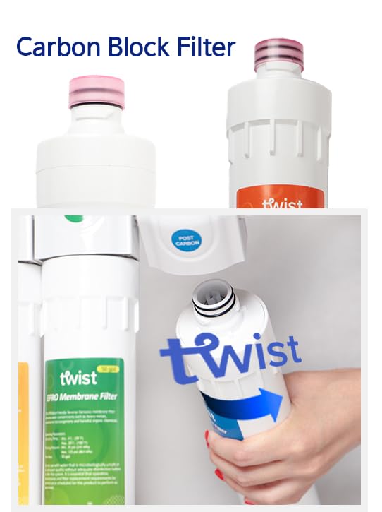 11 inch AQUAVI Twist Carbon Block Water Filter for Reverse Osmosis RO System Quick Connect Replacement or Add-on, Improve Water Taste
