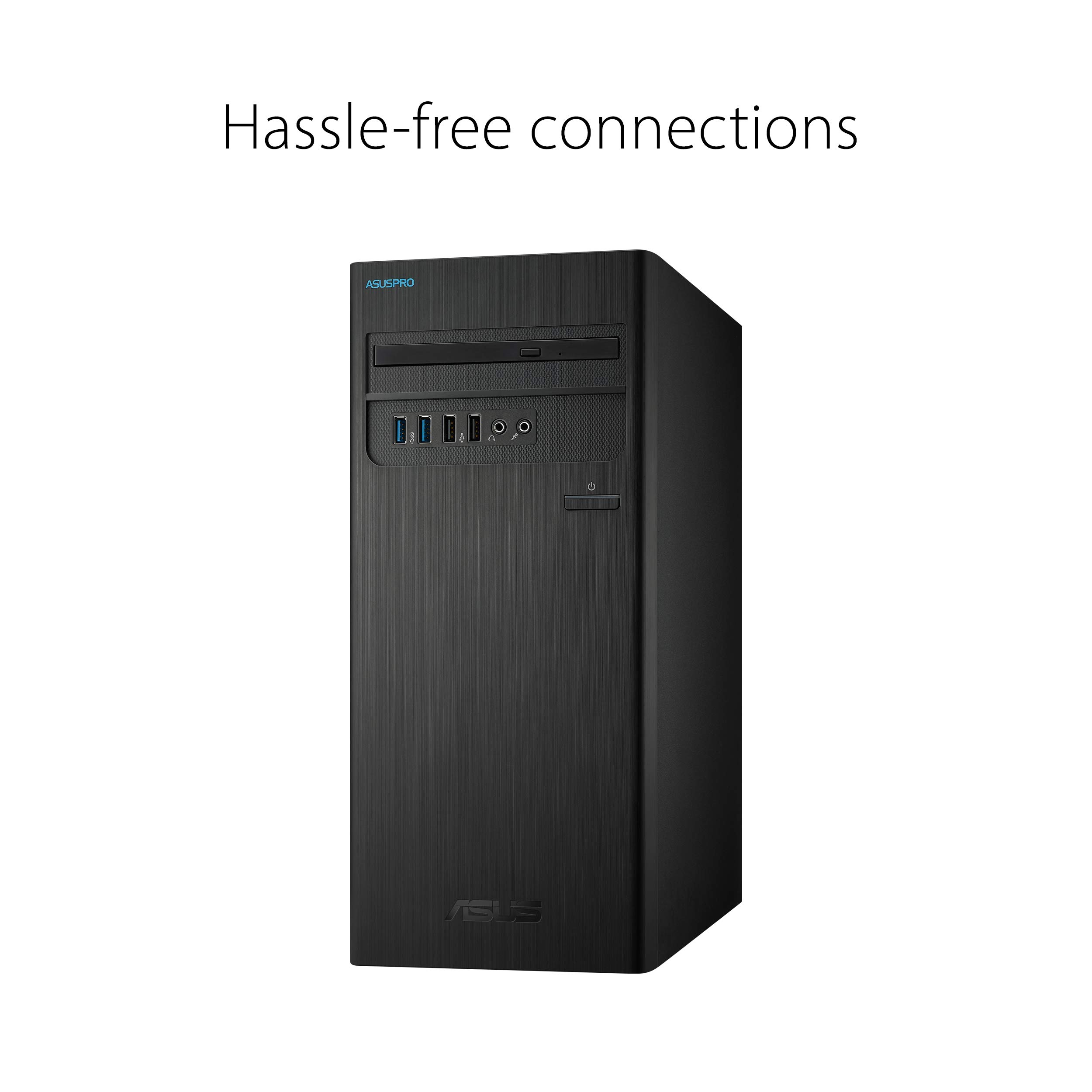 ASUS D340MC Desktop PC, Intel Core i5-8400, 8GB DDR4 RAM, 512GB PCIe SSD, Windows 10 Home, Black, D340MC-DH501