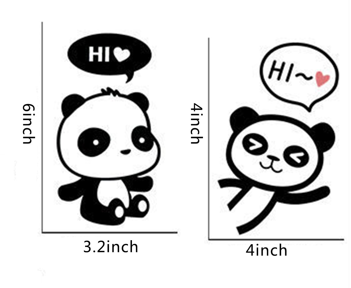 Removable Switch Sticker, 4 Pcs Cute Cartoon Pandas Wall Sticker, Light Switch Decor Decals, Family DIY Decor Art Car Stickers Home Decor Wall Art for Kids Living Room Office Decoration