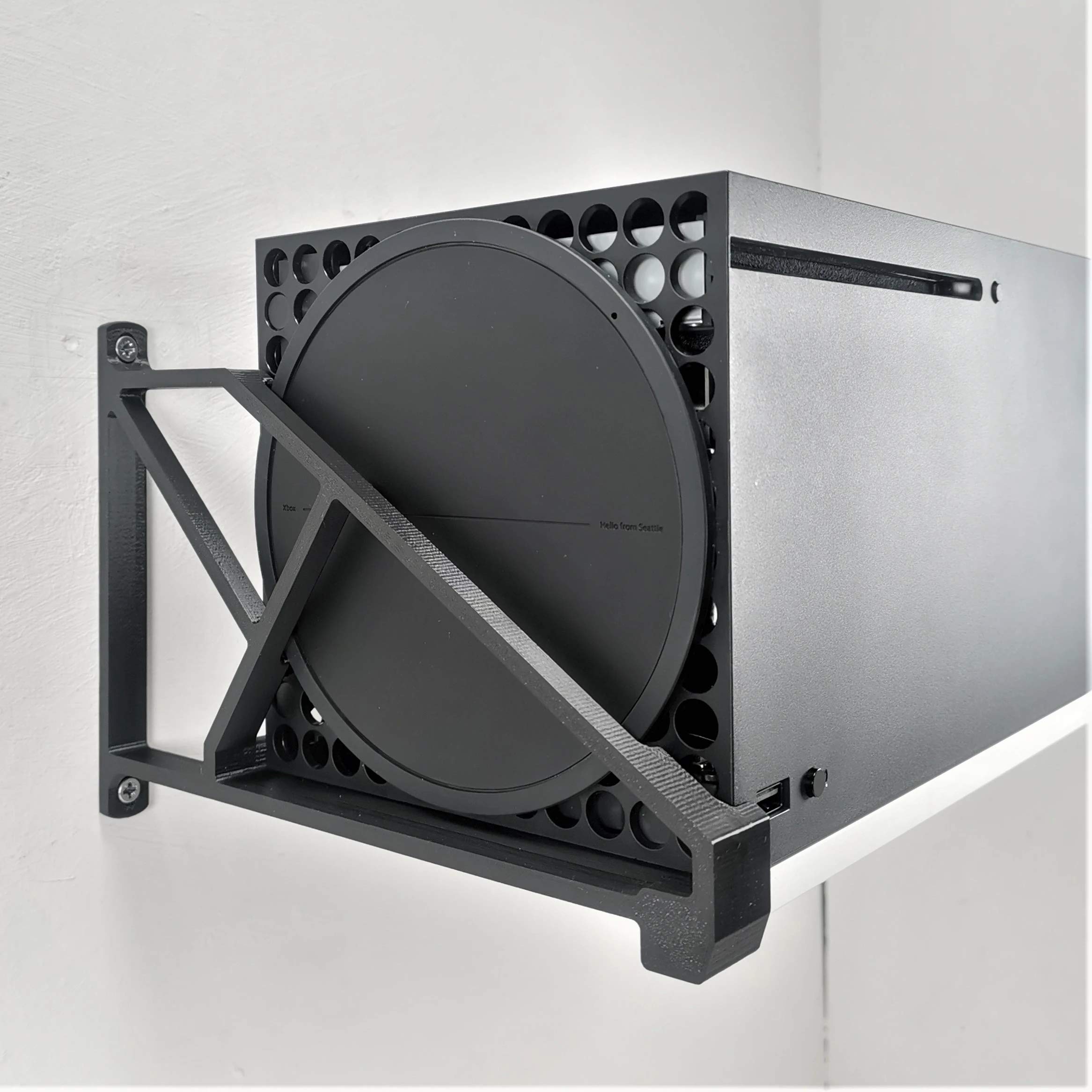 3D Cabin Xbox Series X Wall Mount Wall Bracket Holder Horizontal Upward Facing