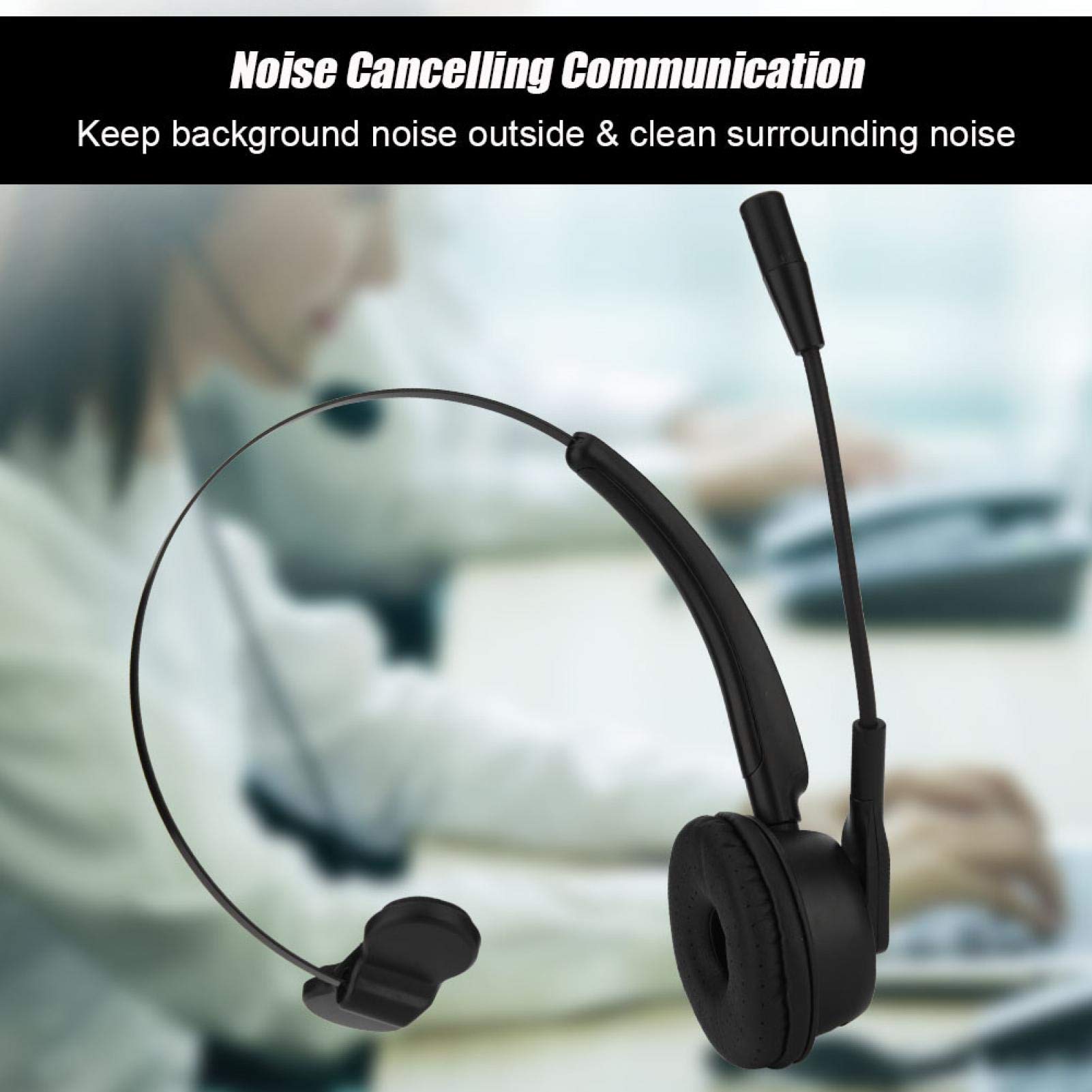 Limouyin Wireless Headphones with Microphone for Cell Phone, Comfortable Durable Call Center Bluetooth Headset 12 Hours Call Noise Cancelling 360° Rotation Bluetooth Call Center Headphones