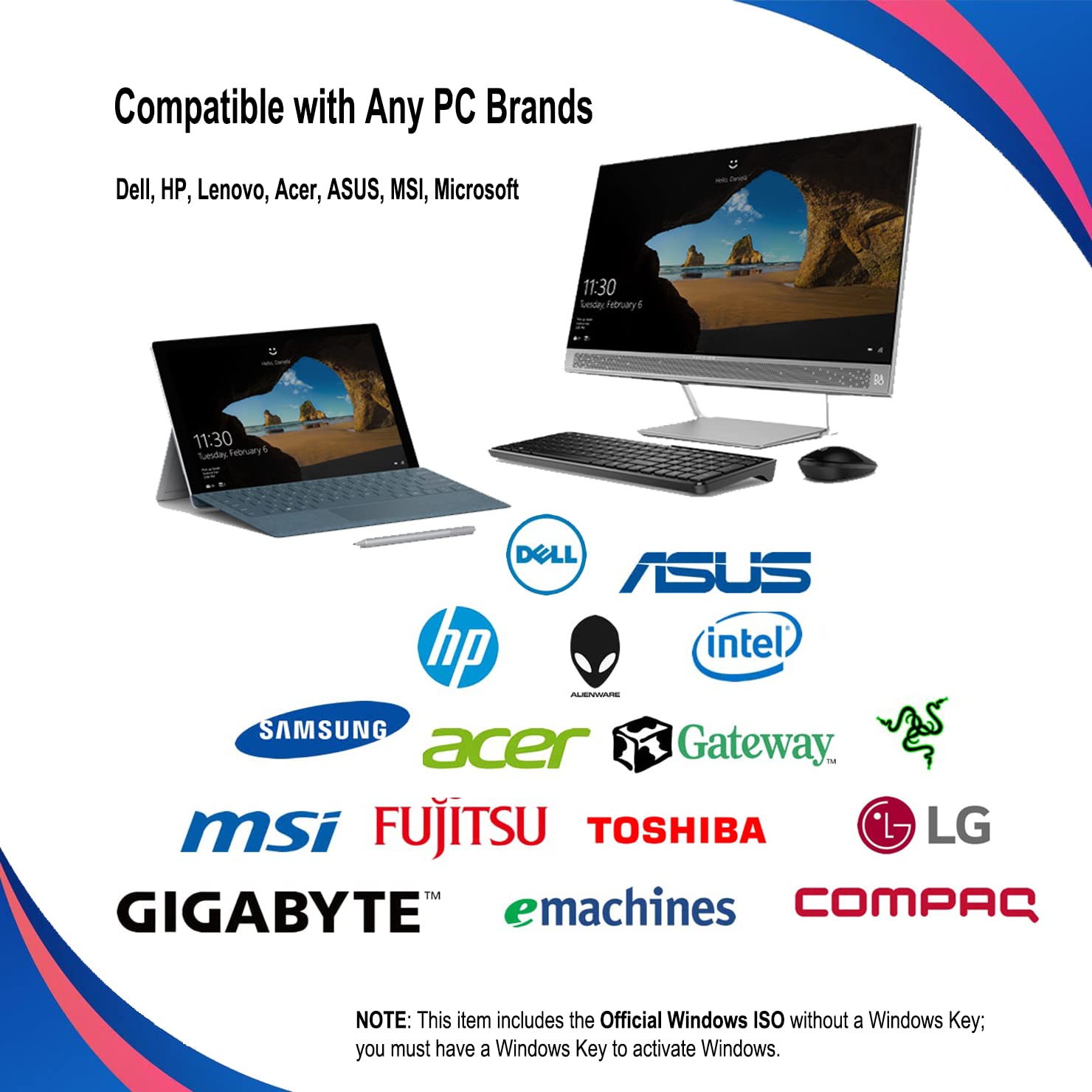 20-in-1 64GB 3.0 Bootable USB Stick with Windows 10 | HBCD_PE_x64 PE | Kali | Ubuntu | Fedora | Debian | Arch | Tails | Mageia | Zorin-OS | Solus, All Supported UEFI and Legacy…
