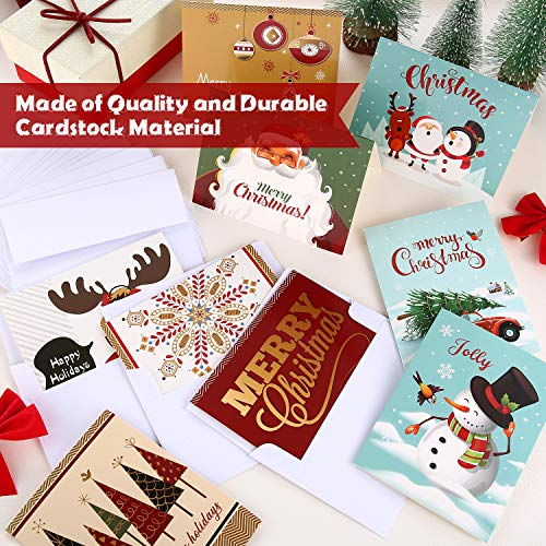 Outus Set of 36 Christmas Greeting Cards with Envelopes, 9 Merry Christmas Designs Note Cards Christmas Cards Assortment