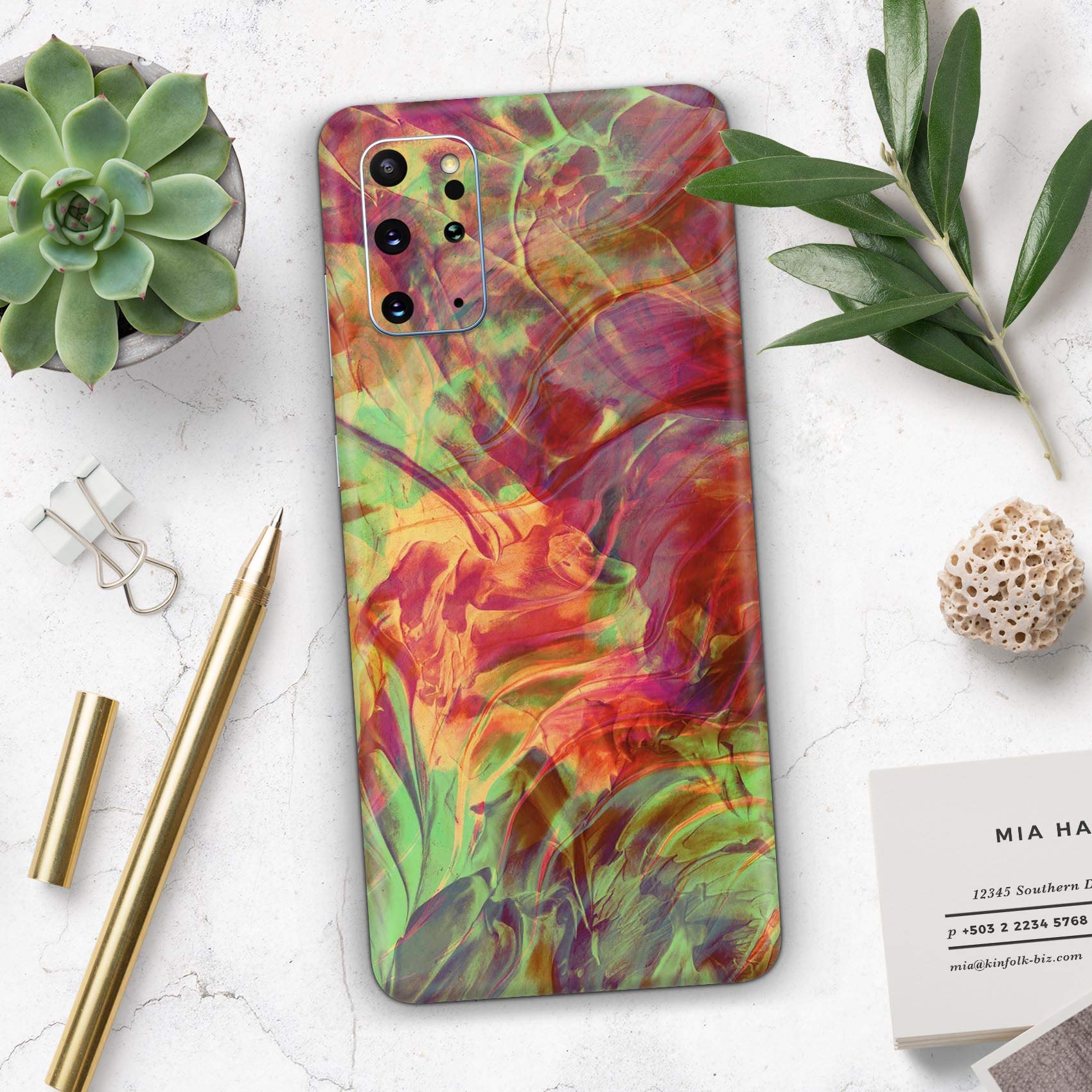 DesignSkinz Liquid Abstract Paint Remix V74 Protective Vinyl Decal Wrap Skin Cover Compatible with The Samsung Galaxy S20 (Screen Trim & Back Glass Skin)