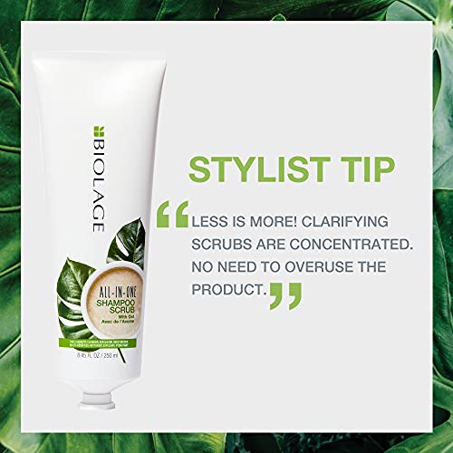 Biolage All-In-One Multi-Benefit Shampoo Scrub | Cleanses, Detoxifies & Gently Exfoliates Scalp | For All Hair Types | Vegan | 8.45 Fl. Oz.