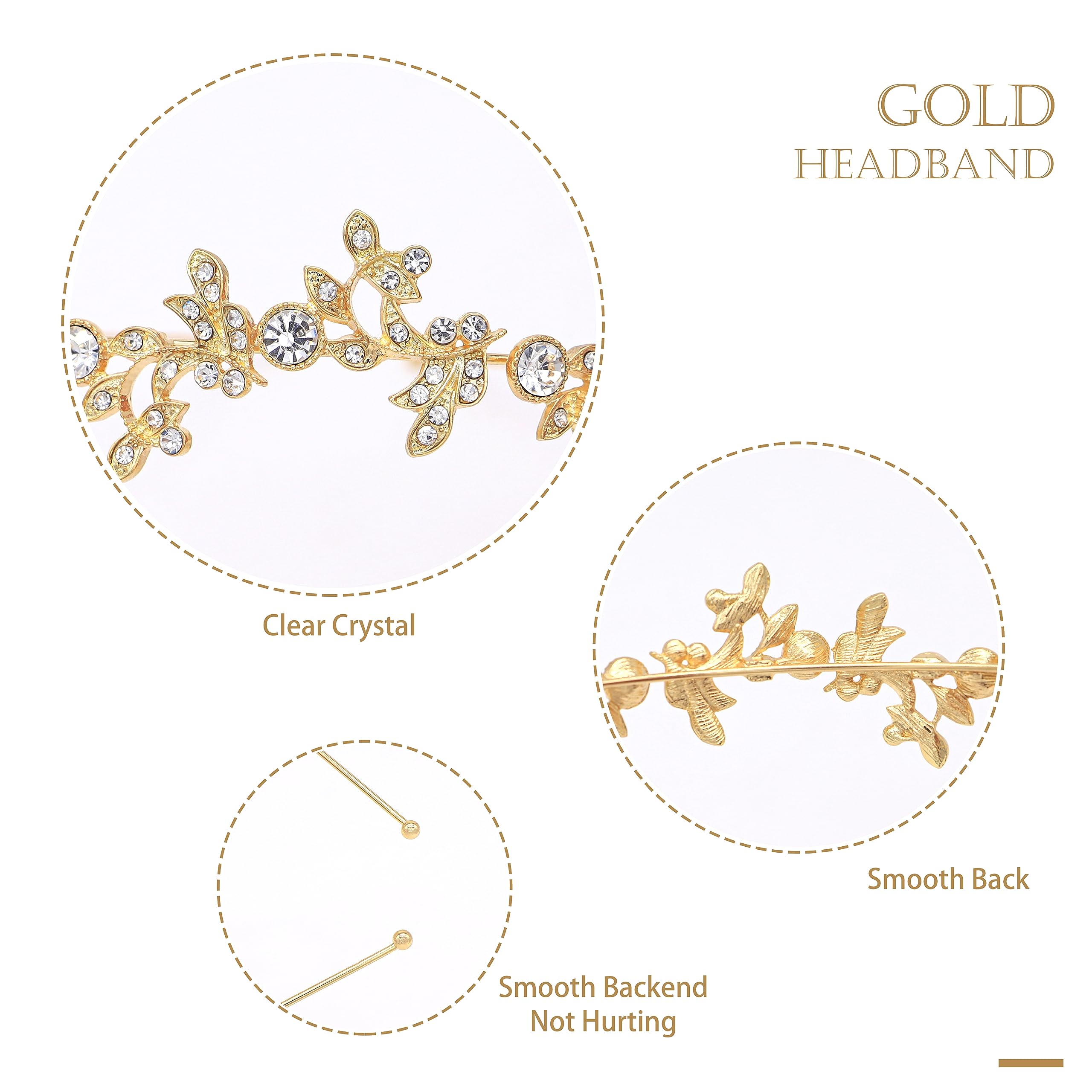 Ammei Headpiece Crystal Headband Bridal Tiara Flower Shape Women's Headpiece Metal Rhinestone Headbands For Girls
