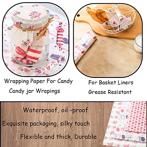 200 Pieces Wax Paper Deli Paper Sheets Sandwich Wrap Parchment Paper Picnic Paper Sheets for Food Basket Liner, Party,Kitchen,Restaurant(9.8inx8.5in)