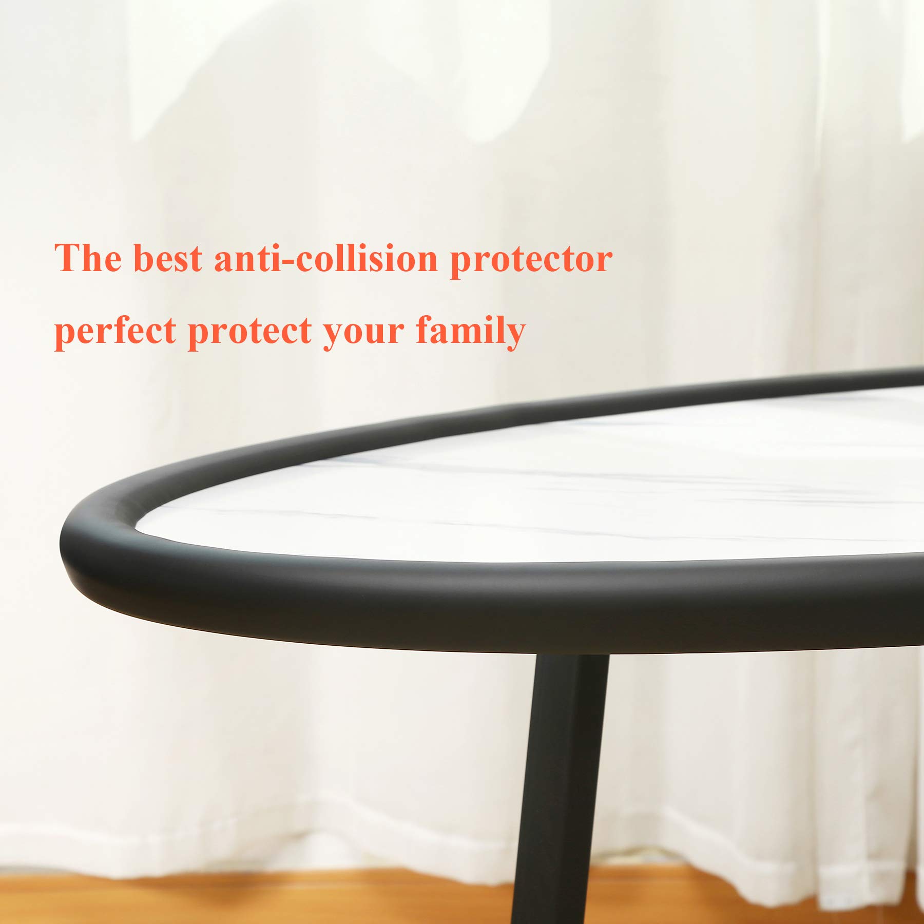 Furnigear Edge and Corner Guard, Foam Safety Bumpers, Baby Proofing Safety Table Corner Protectors, (16.4 Ft Edge + 4 Corners), Black, Self-Stick
