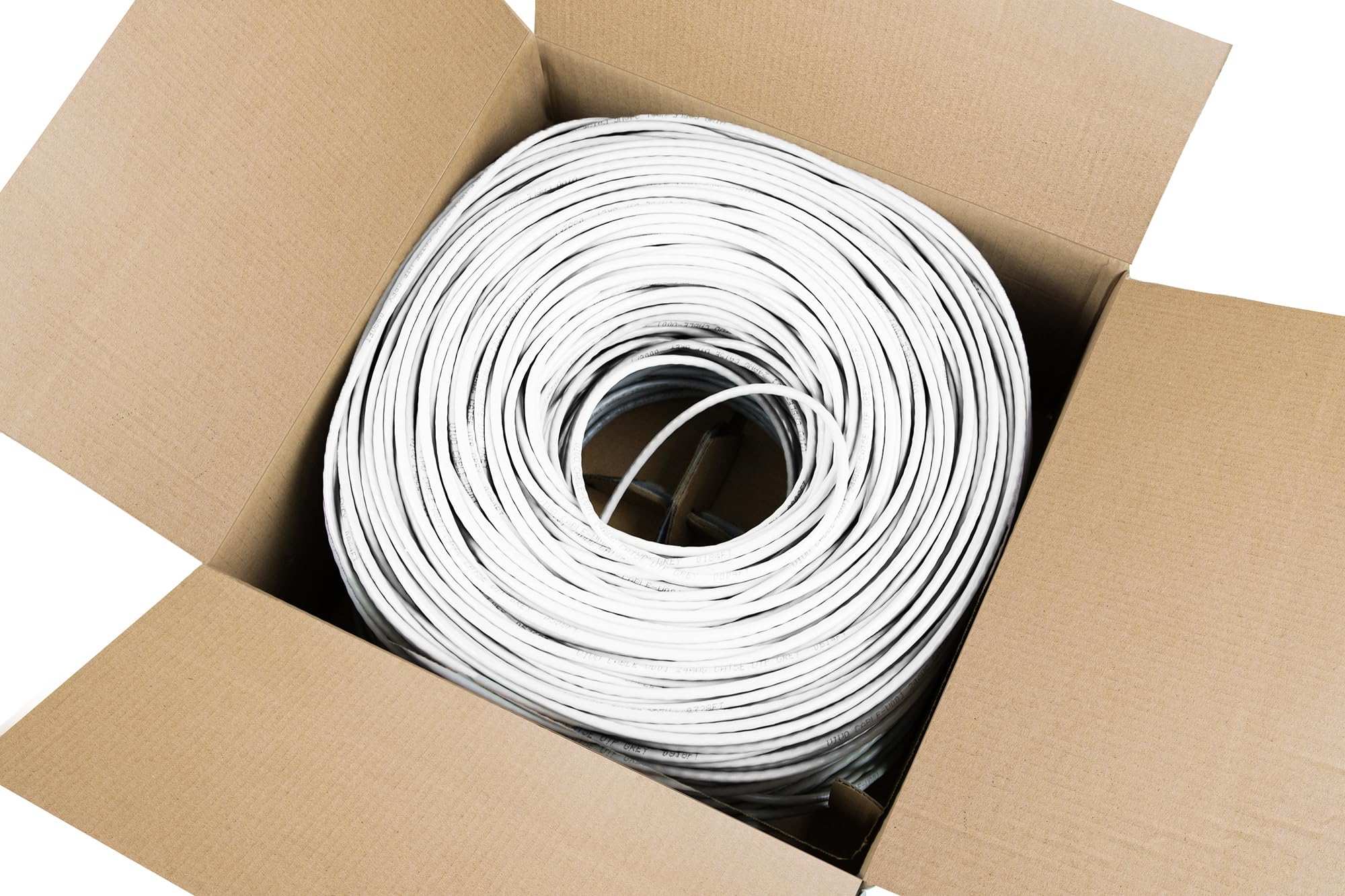 VIVO 500ft Bulk Cat5e, CCA Ethernet Cable, 24 AWG, UTP Pull Box, Cat-5e Wire, Indoor, Network Installations, White, CABLE-V002W