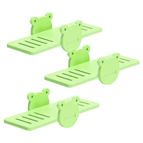 balacoo Wooden Toys Wooden Toys 3 Pcs Hamster Toys Wooden Seesaw Cartoon Frog Platform Climbing Toys Sport Exercise Toys for Hamster Mic Hedgehog Lizard Small Animals Green Chew Toys Chew Toys