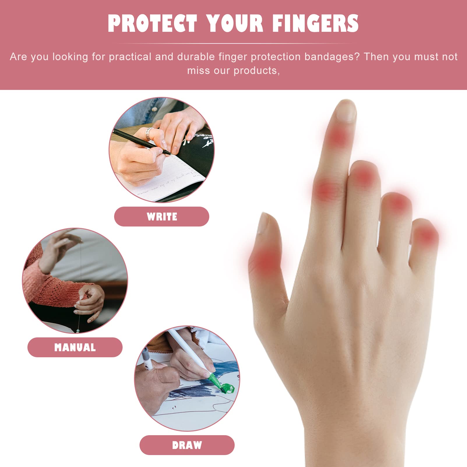12pcs Finger Goon Tape Outdoor Tape Elastic Self Adherent Wrap Finger wrap Support Gauze Tape Self-Adhesive Tapes for Finger Wristband Finger Guard Non-Woven Fabric Student