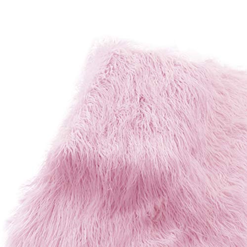 CALIDAKA Baby Photo Props Blanket,Newborn Faux Fur Photography Basket Stuffer Rug,Beanbag Background Backdrop Mat (Pink)