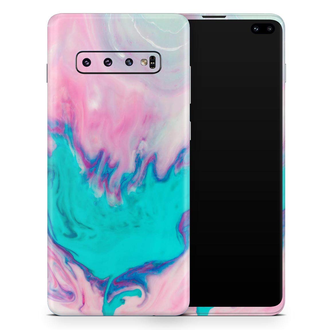 DesignSkinz Marbleized Pink and Blue Paradise V432 Protective Vinyl Decal Wrap Skin Cover Compatible with The Samsung Galaxy S20 (Screen Trim & Back Glass Skin)