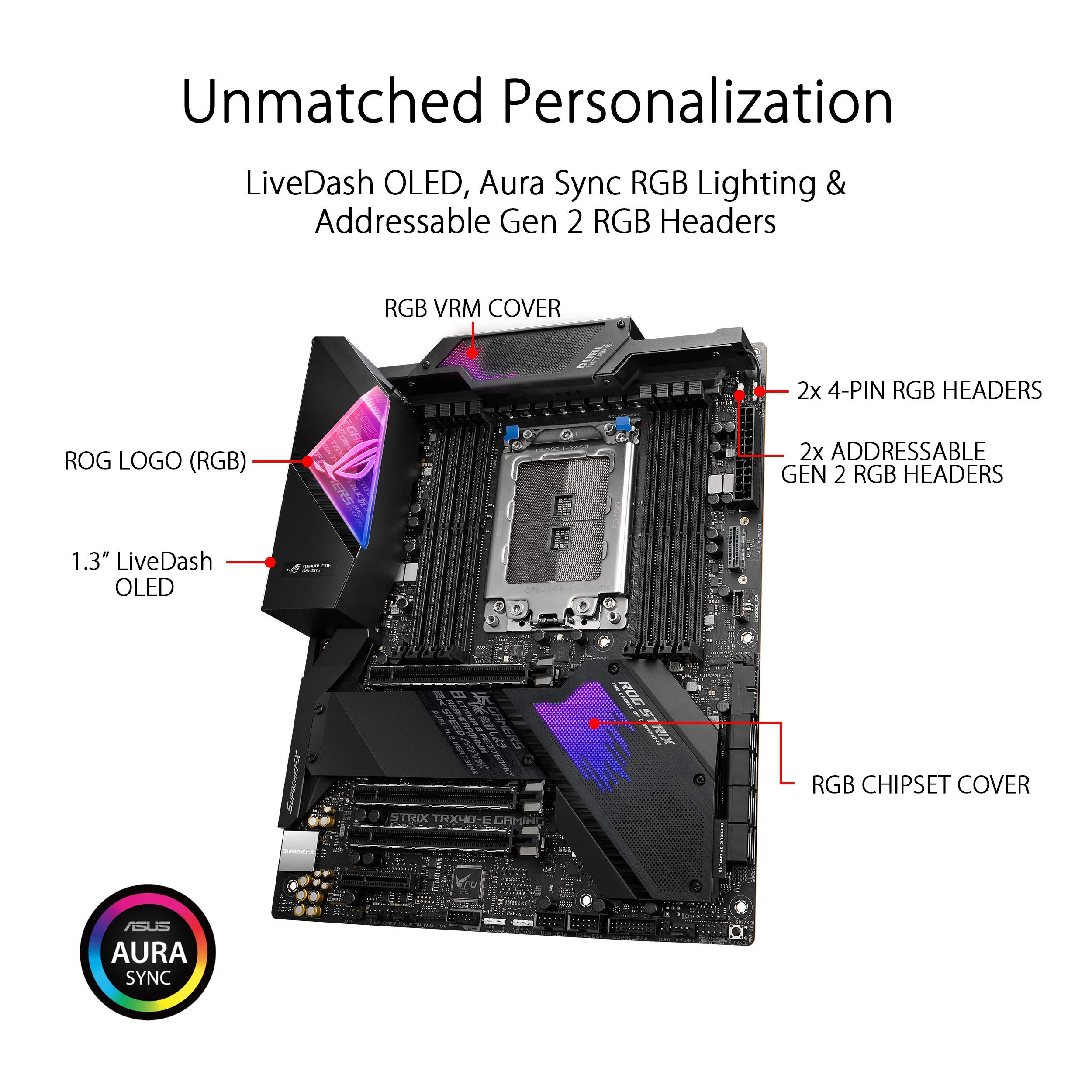 Asus ROG Strix TRX40-E Gaming AMD 3rd Gen AMD Ryzen Threadripper sTR4 ATX Motherboard- 16 Power Stages, Onboard WiFi 6 802.11Ax, 2.5Gbps, USB 3.2 Gen2