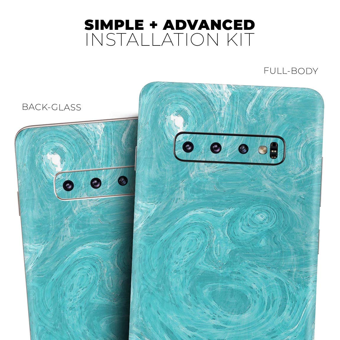 DesignSkinz Marble Surface V1 Teal Protective Vinyl Decal Wrap Skin Cover Compatible with The Samsung Galaxy S20 (Screen Trim & Back Glass Skin)