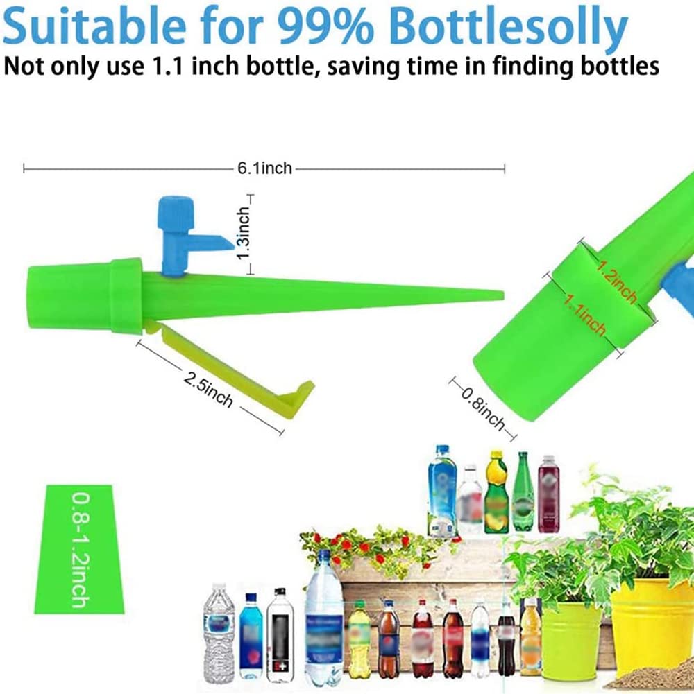 12 Pack Self Watering Spikes, Plant Self Watering Devices, Drip Irrigation Plant Waterer with Slow Release Control Valve Switch, Self Irrigation Watering Drip Devices Suitable for All Bottle