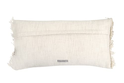 Bloomingville Rectangle Cotton Pillow with Embroidery & Fringe, Multicolored
